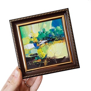 Abstract Painting Small Framed Art, Original Oil Painting Abstract ...
