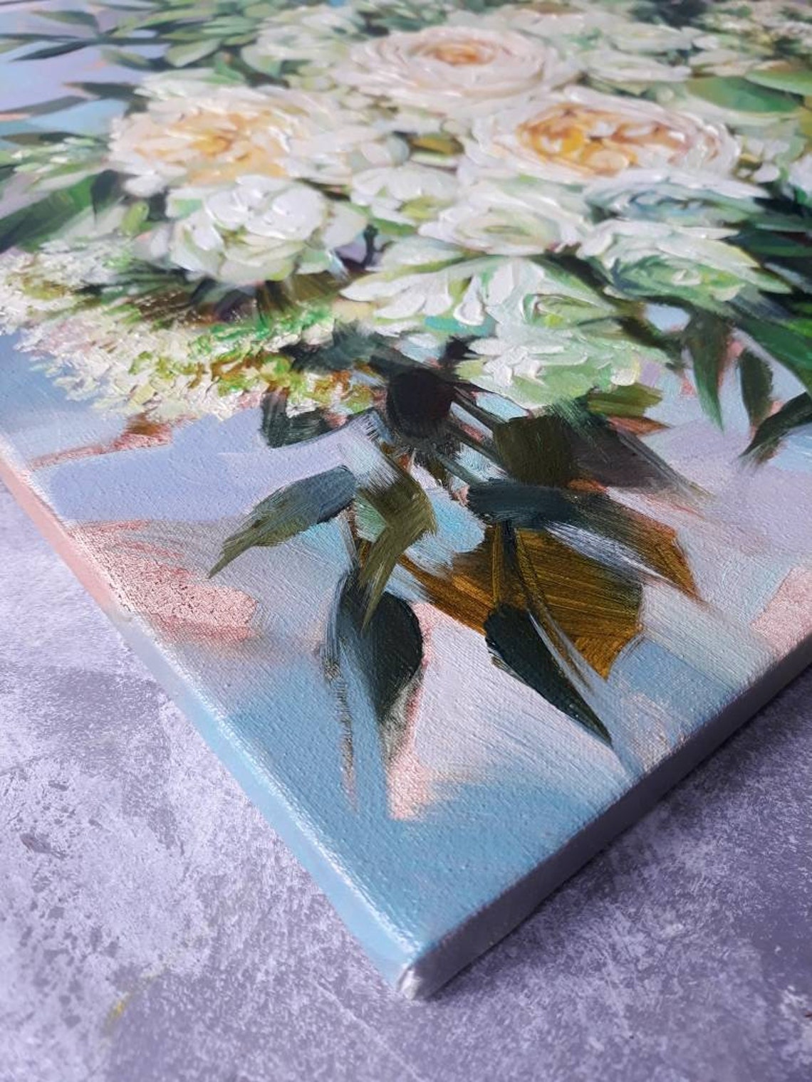 Bridal Flowers Portraits Painting Canvas Original Art Custom | Etsy