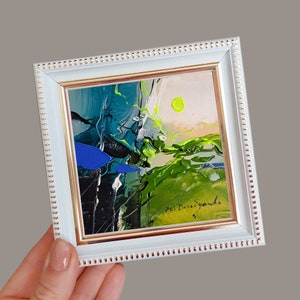 Abstract Painting Small Framed Art, Original Oil Painting Abstract ...