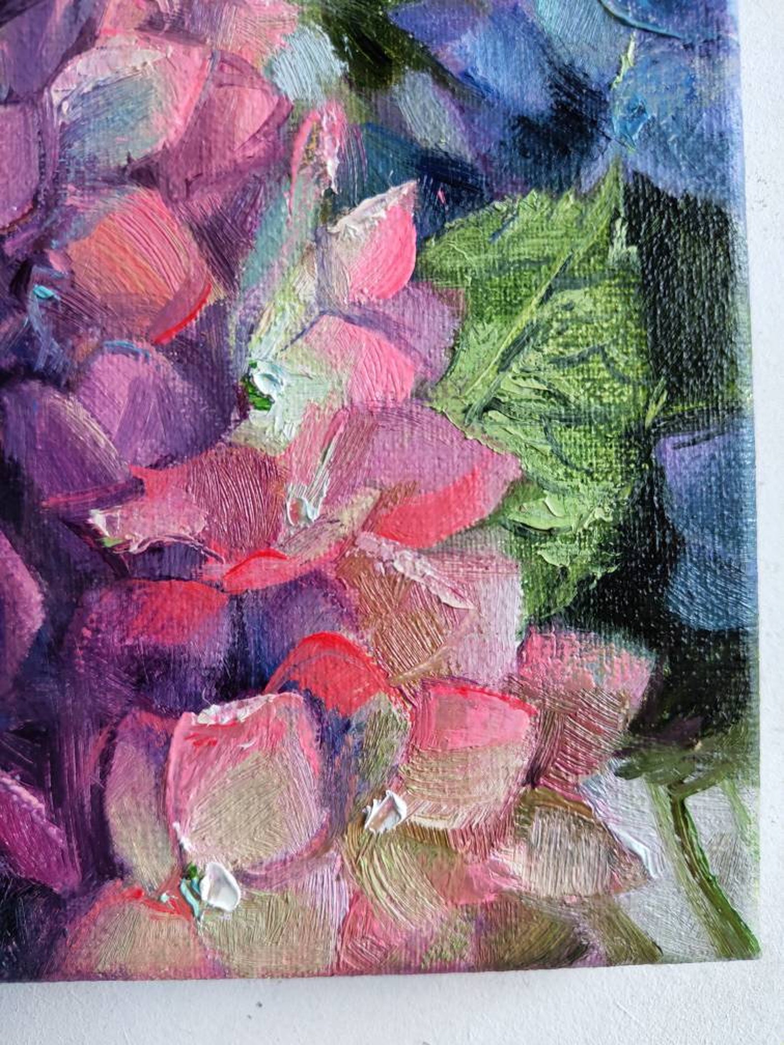 Hydrangea Flowers Painting Original Floral Art Canvas Oil - Etsy