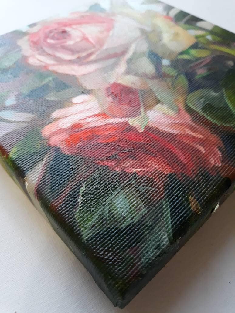 Roses Flowers Painting on Canvas Original Flower Rose Art in - Etsy Canada