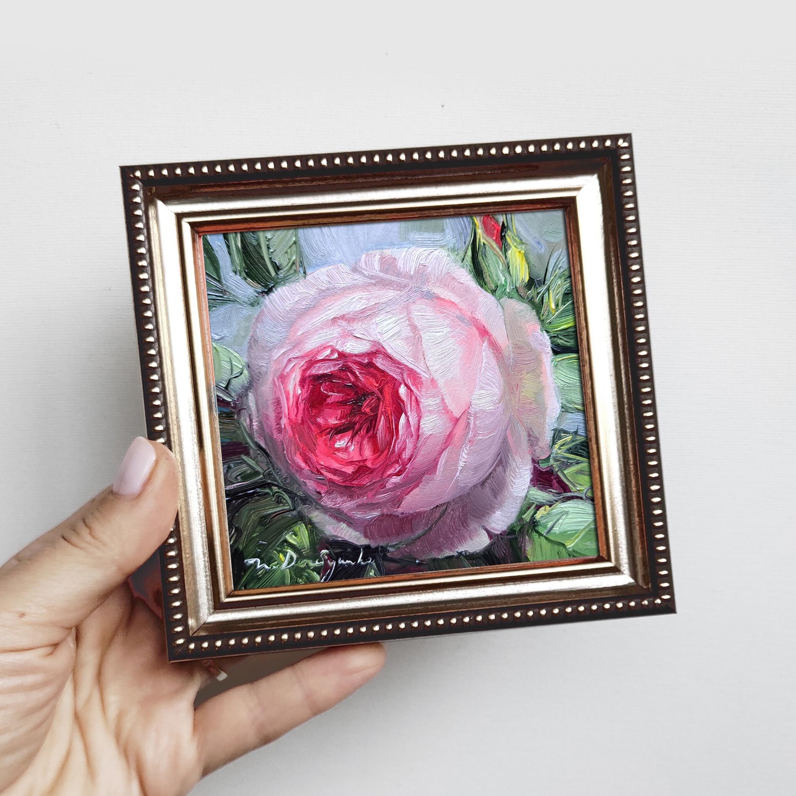 Rose Flower Oil Painting Original Art, Floral Painting Rose Artwork ...