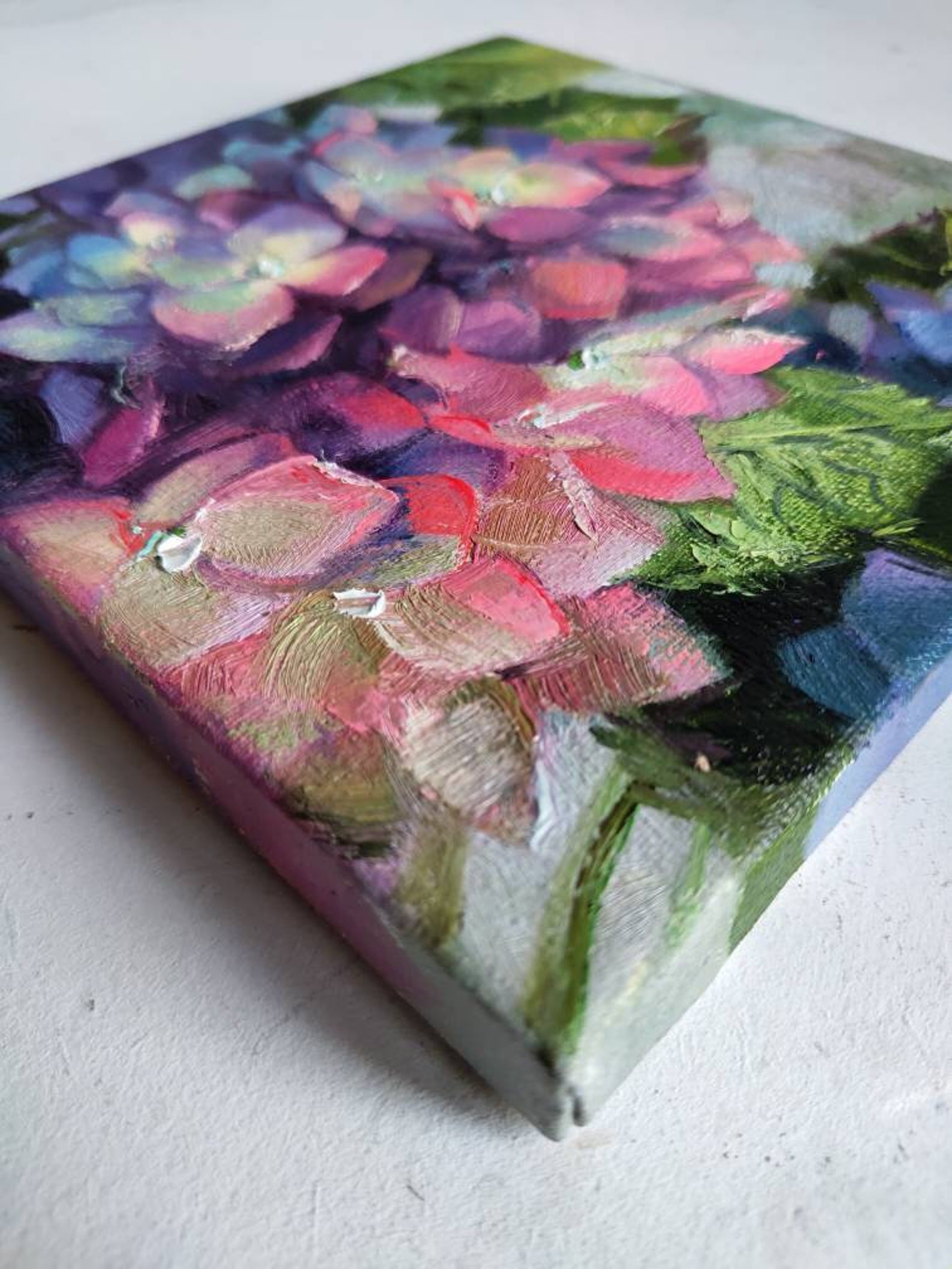 Hydrangea Flowers Painting Original Floral Art Canvas Oil | Etsy