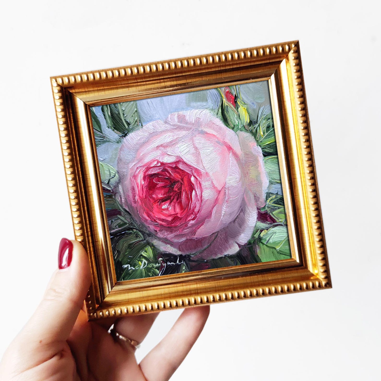 Rose Flower Oil Painting Original Art, Floral Painting Rose Artwork ...