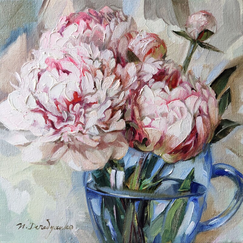 Pink Flower Painting - Etsy
