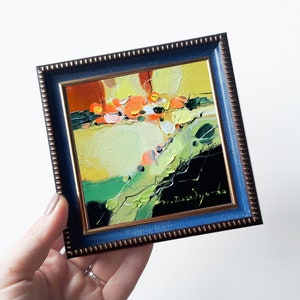 Abstract Painting Small Framed Art, Original Oil Painting Abstract ...