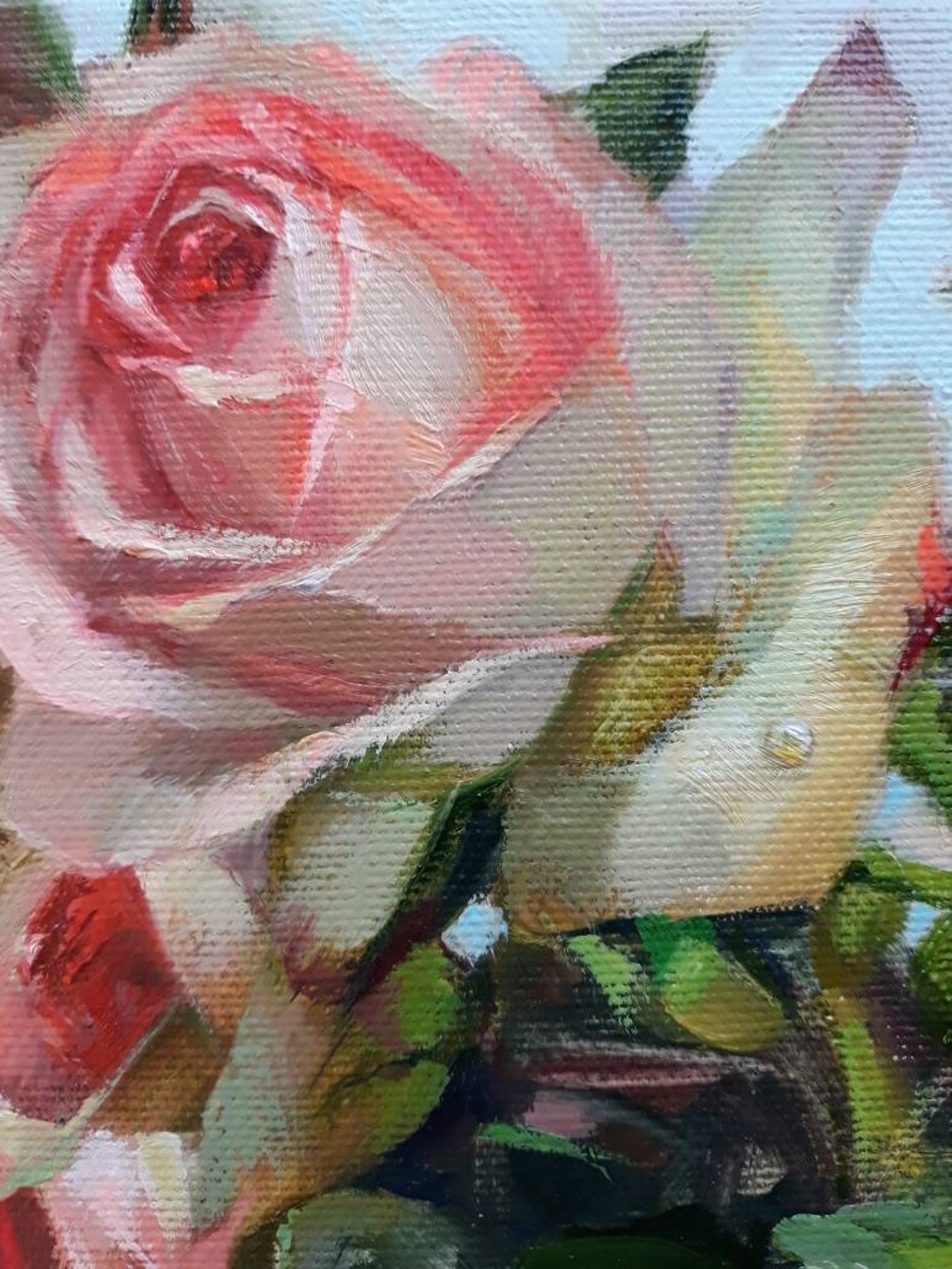 Roses Flowers Painting on Canvas Original Flower Rose Art in - Etsy