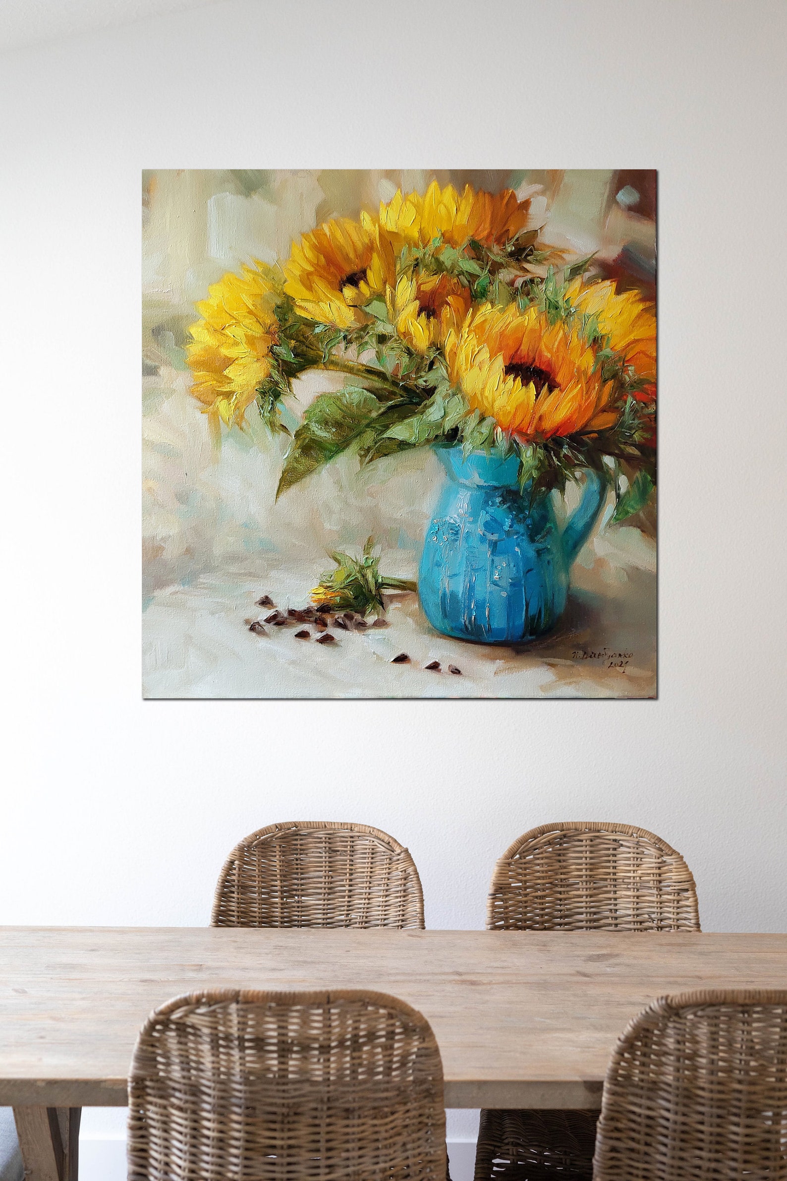 Large Floral Paintings on Canvas Original Sunflowers in - Etsy