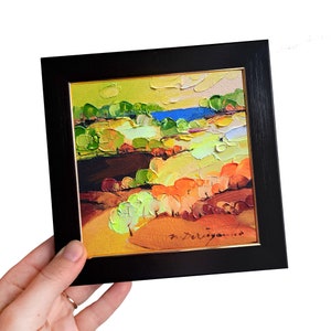 Abstract Painting Small Framed Art, Original Oil Painting Canvas ...