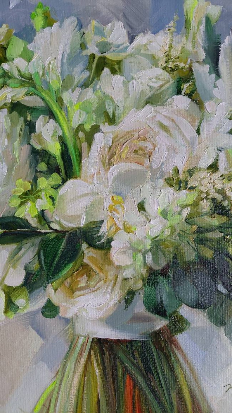ORIGINAL Custom Bridal Bouquet Painting Oil Canvas Panel Art - Etsy