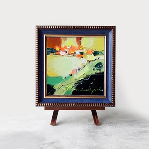 Abstract Painting Small Framed Art, Original Oil Painting Abstract ...