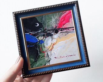Miniature Original Abstract Watercolor Painting, ACEO Art Card - Etsy