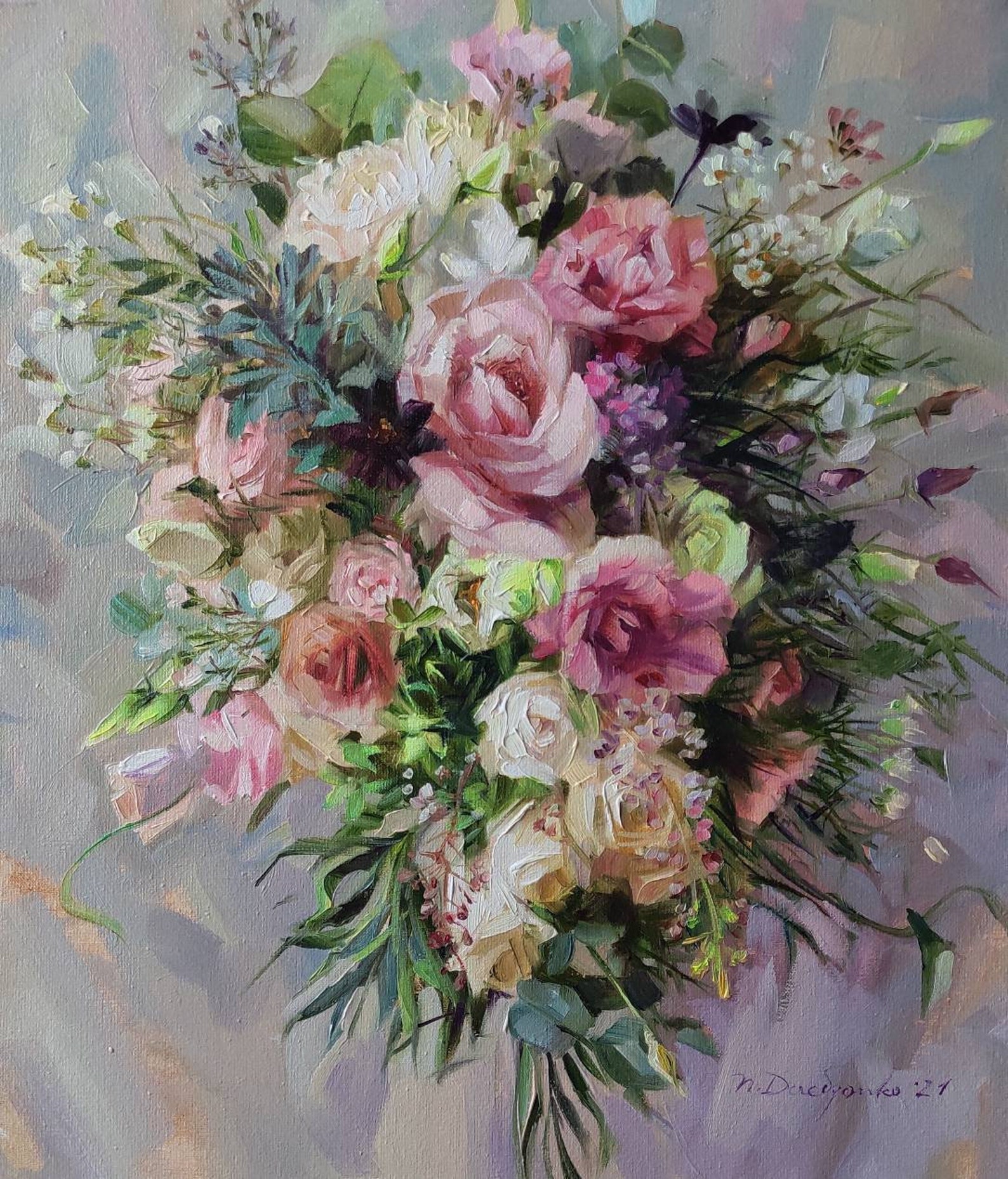 Bridal Flowers Portraits Painting Canvas Original Art Custom - Etsy