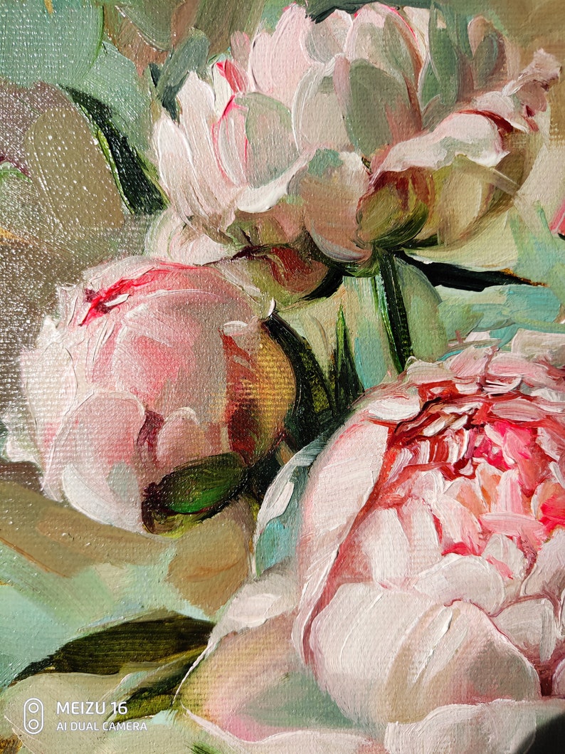 Peonies painting original Peony wall art Peony painting | Etsy