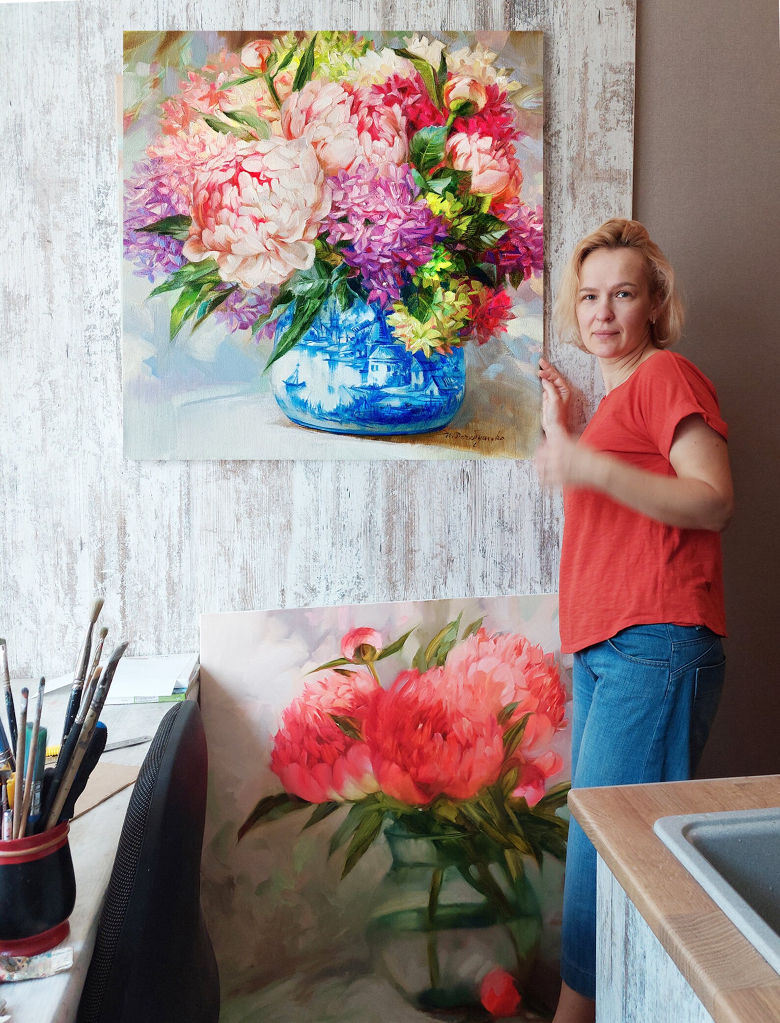 Extra Large Floral Oil Paintings on Canvas Original Hydrangea - Etsy