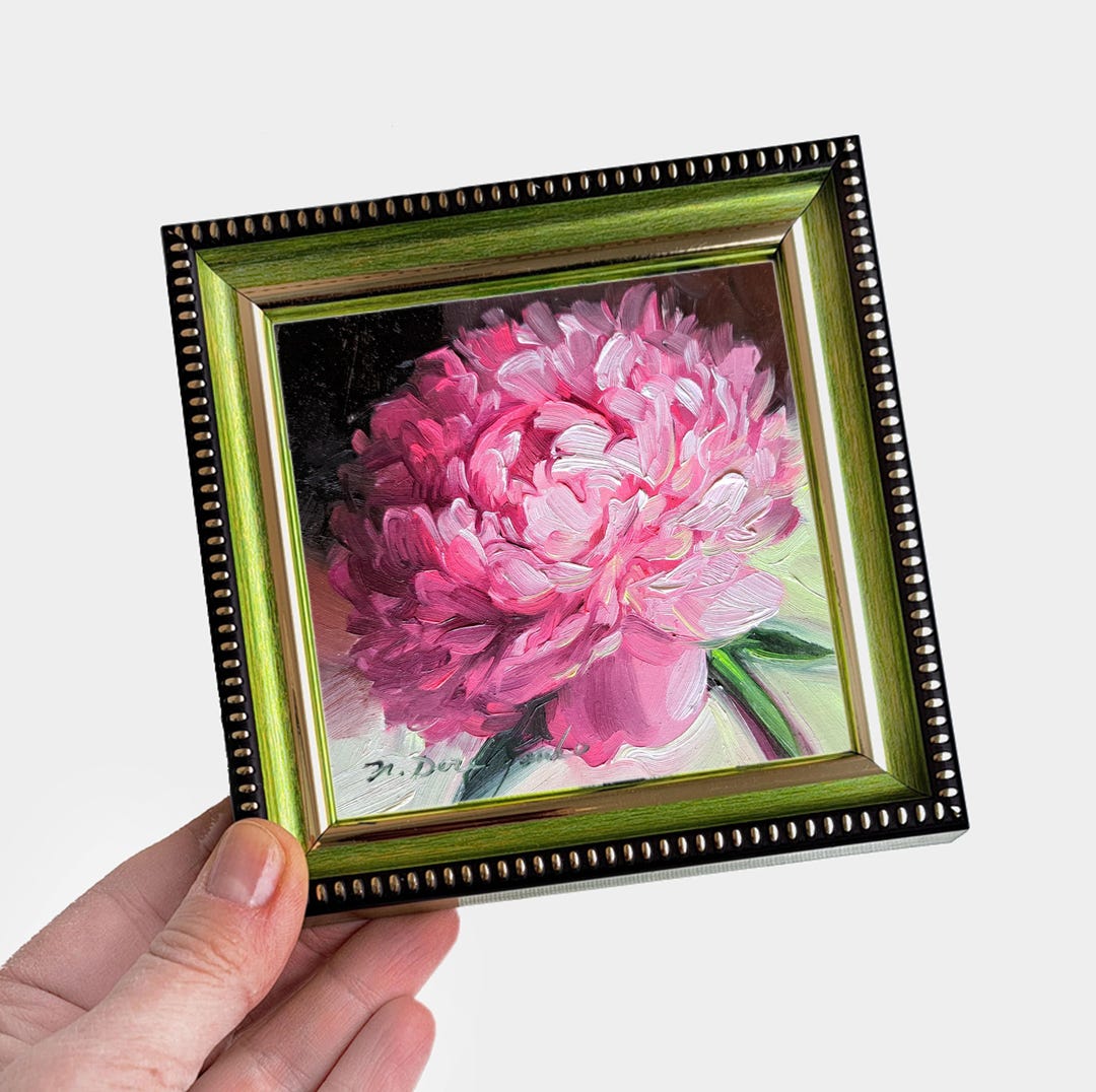 Peony Painting Original Oil Floral Wall Art Peony Fine Art Gift for Her ...