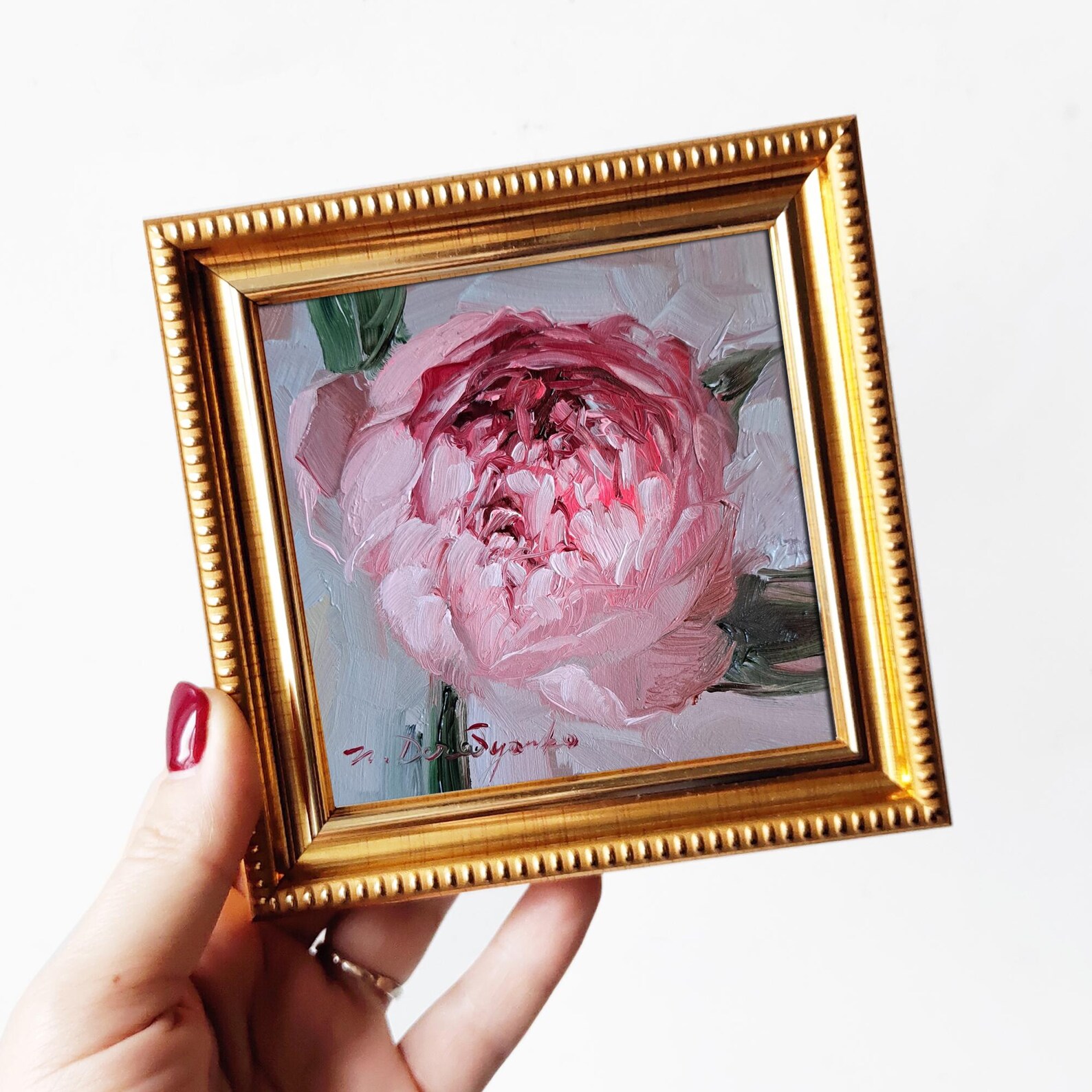 Peony Flower Painting Original Oil Floral Wall Art Peony Fine Art Gift ...