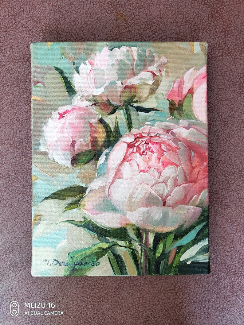 Peonies painting original Peony wall art Peony painting | Etsy