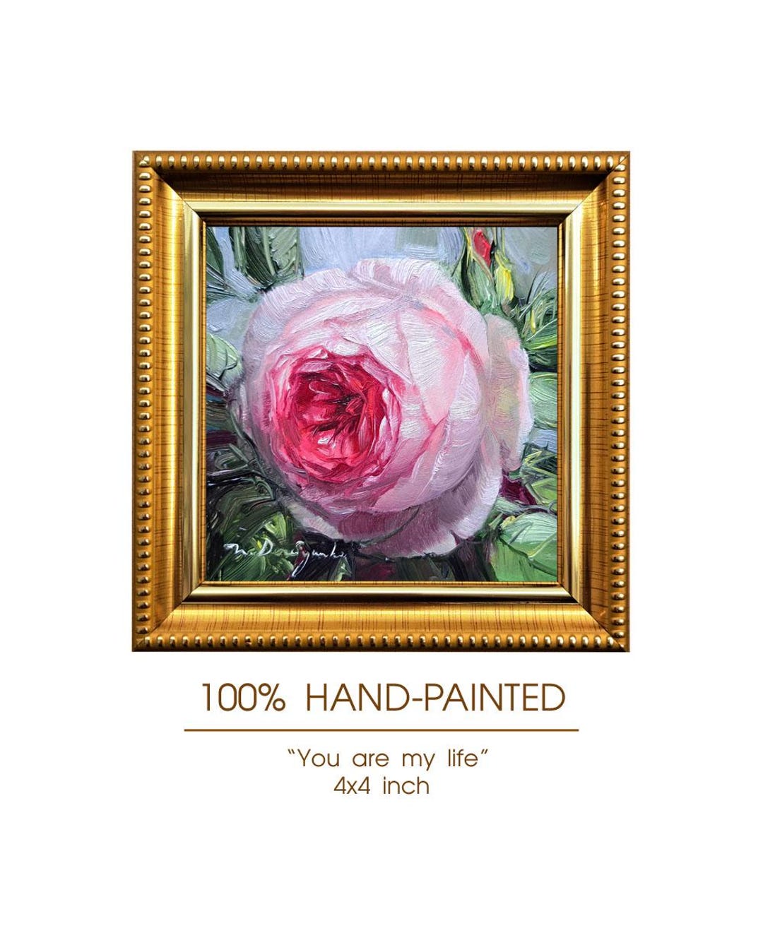 Rose Flower Oil Painting Original Art, Floral Painting Rose Artwork ...