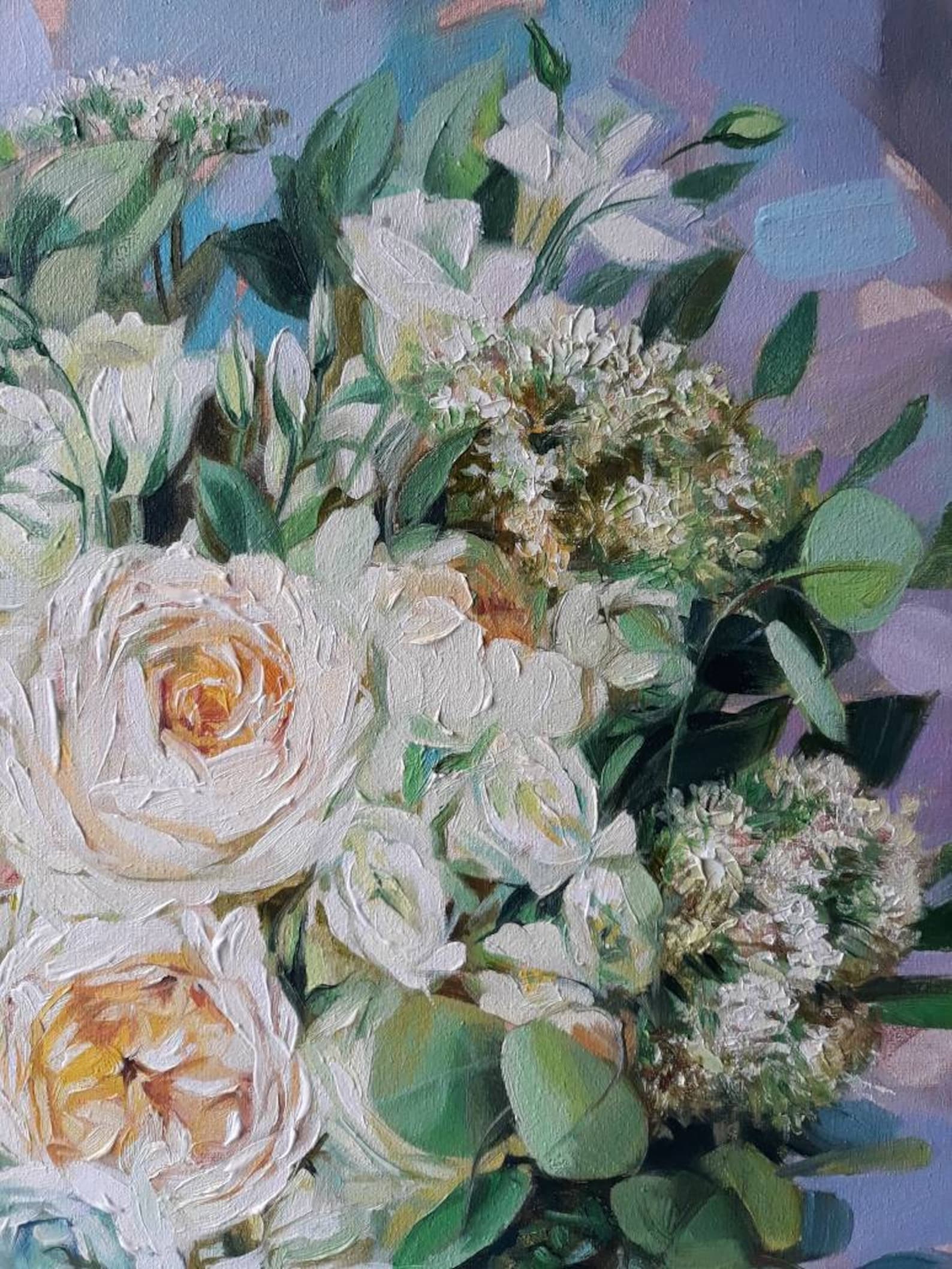 Bridal Flowers Portraits Painting Canvas Original Art Custom - Etsy