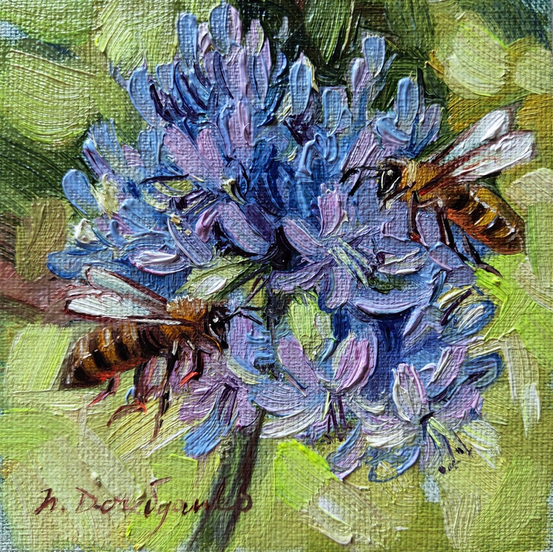 Bee Artwork Bee Art Painting Original Couple Gift Idea | Etsy