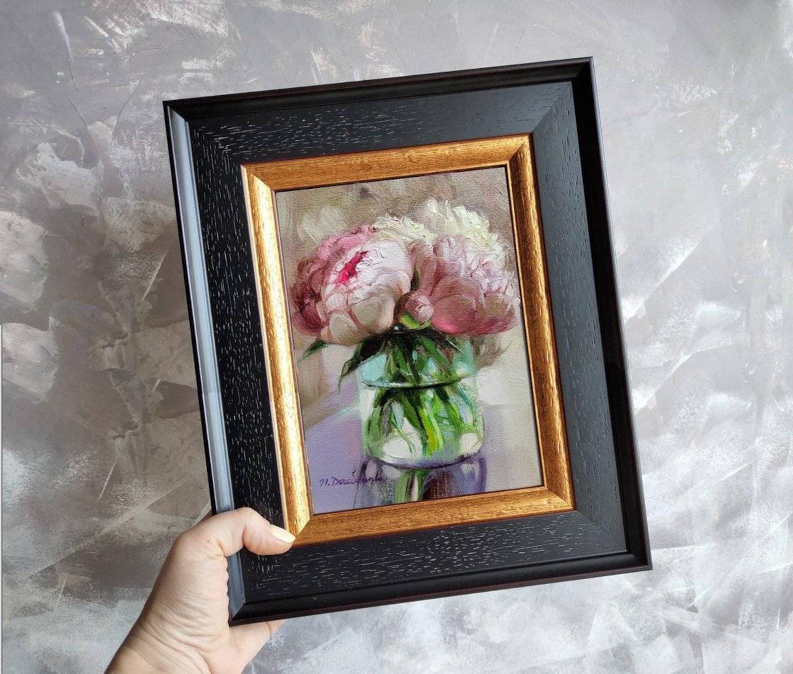 Peony Oil Painting Original Pink Floral Wall Art Floral - Etsy