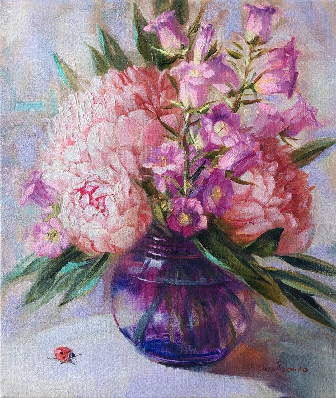 Peonies Painting Large Peony Painting Oil Floral Painting Canvas