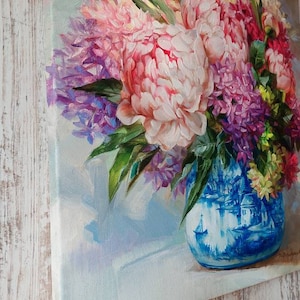 Extra Large Floral Oil Paintings on Canvas Original, Hydrangea Painting ...