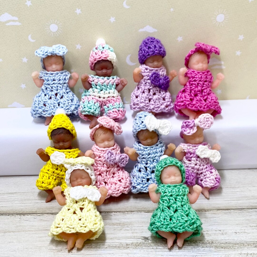 My Mini Baby, 2.5 Dolls, Tiny Doll Clothes, Dollhouse Miniatures, 1/12 ...