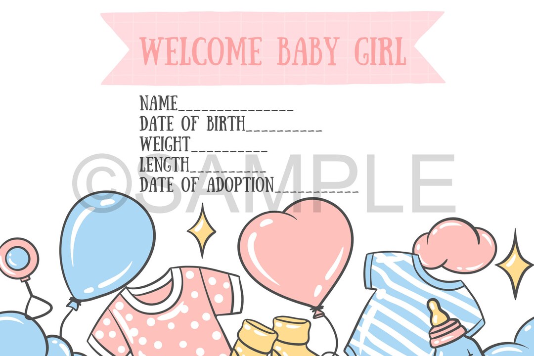 Printed Reborn Birth Certificate Card for Boy or Girl, NOT a Digital ...