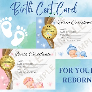 Printed Reborn Birth Certificate Card. NOT a Digital Download - Etsy
