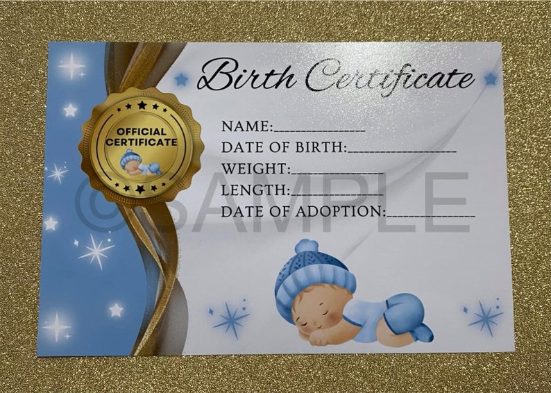 Printed Reborn Birth Certificate Card. NOT a Digital Download - Etsy