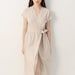 Tie- Waist Wrap Linen Dress, Beige, Natural Color Linen Dress - Etsy