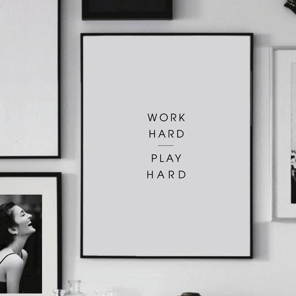 Work Hard Play Hard Poster - Etsy