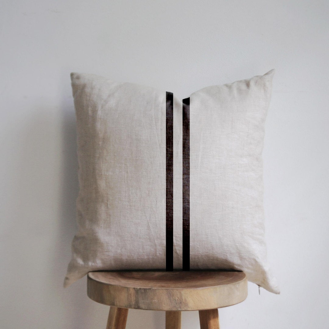 Lines Pillow - Stripes Pillow - Hand Drawn Linen Pillow Cover ...