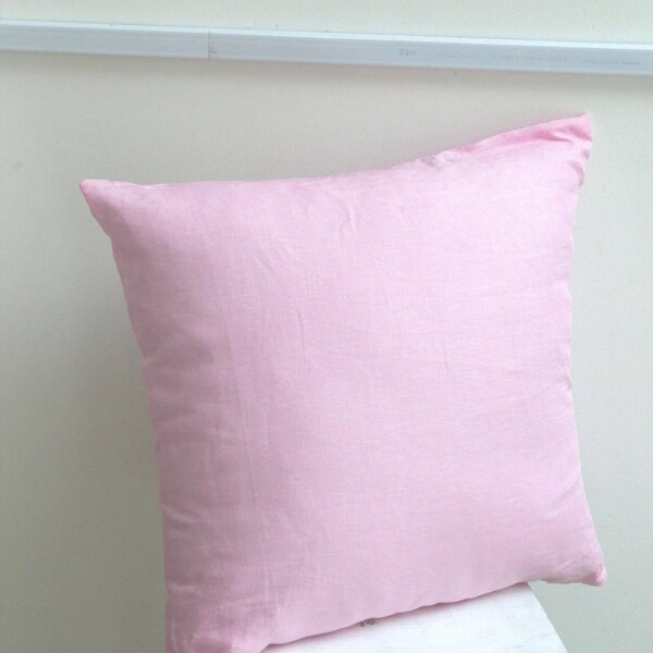 Pink Linen Pillow - Etsy