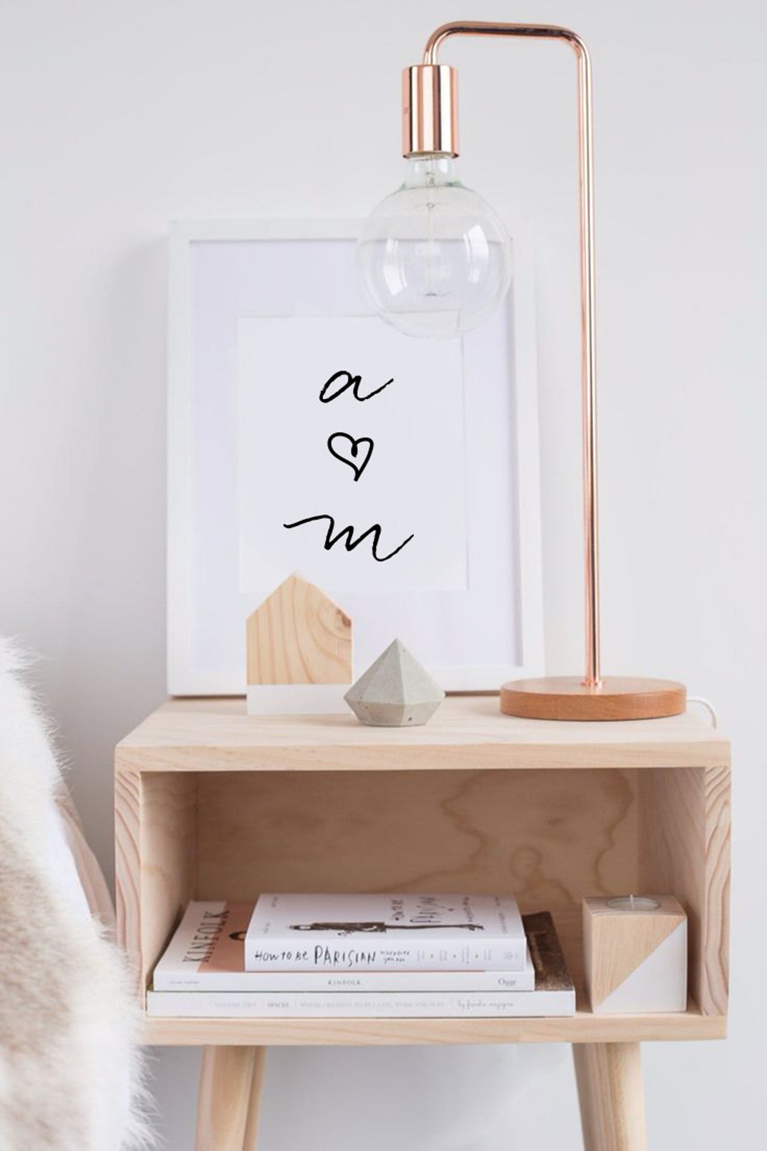 Custom Initial Names, Couple Print Decor, Gift for Your Love , Home ...