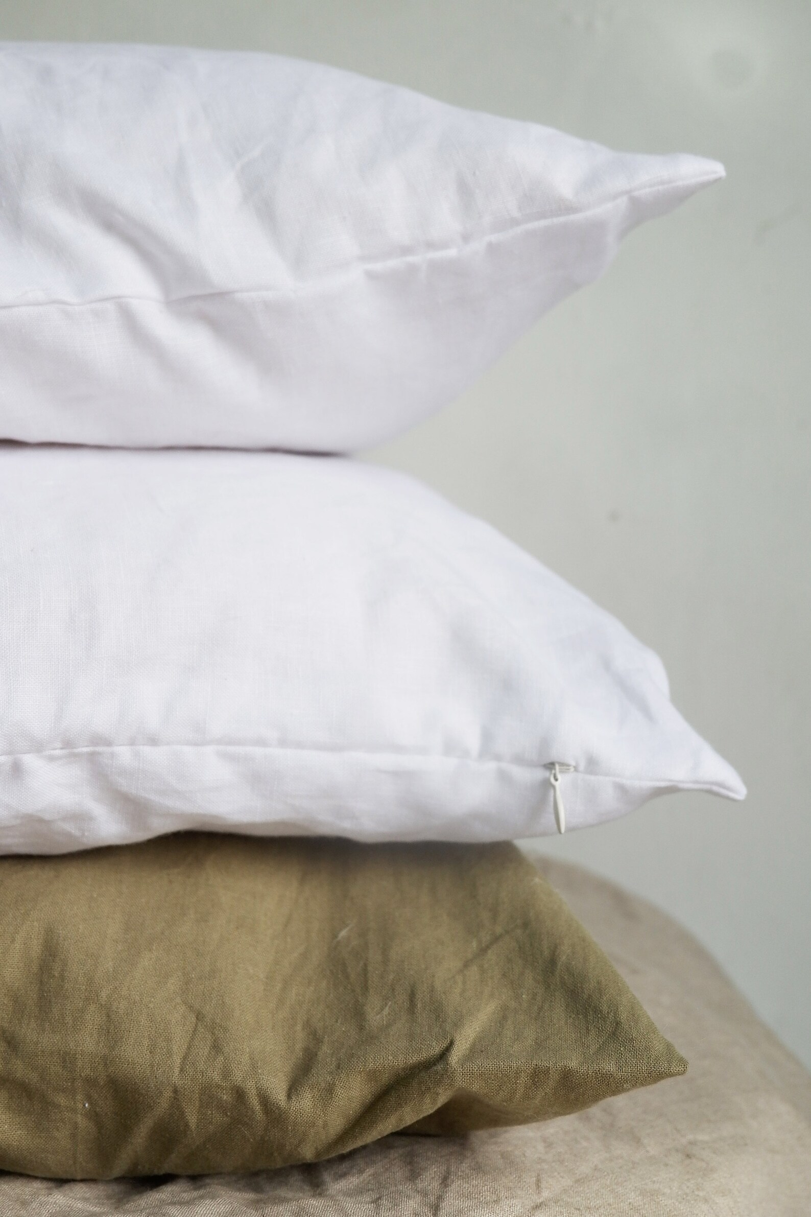 Home Decor White Throw Pillows White Linen Pillow Covers | Etsy