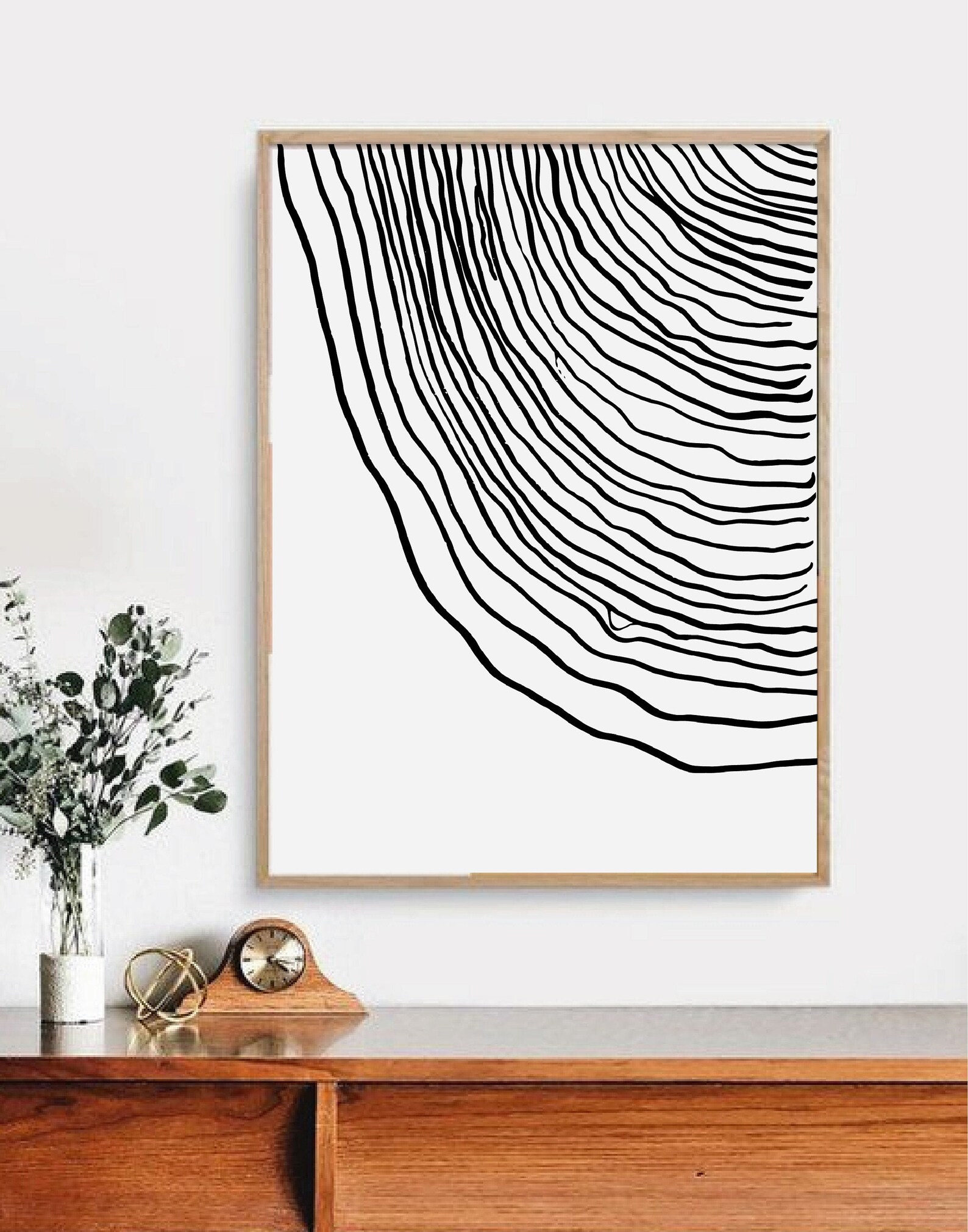 Wood Rings Sketch Line Drawing Printabstract Circles - Etsy