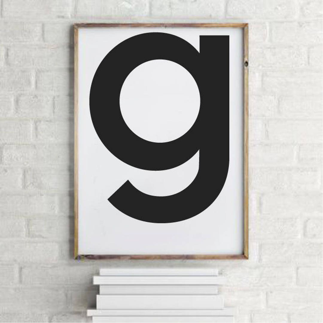 Letter G Print Scandinavian Style Wall Art Digital Print Letter Art ...