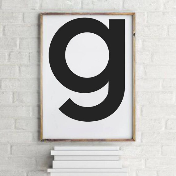 letter G printable typography art initial illustration large wall art ...