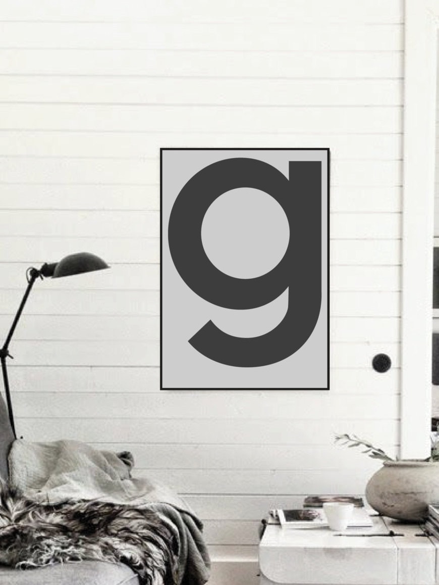 Letter G print Scandinavian style print Wall art | Etsy