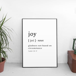 Joy Definition Print: Inspirational Home Office Wall Art (digital Print ...