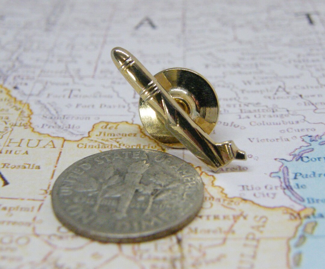 Vintage Gold-tone Jet Tie Tack: Airplane Lapel Pin, Aviator Accessory ...