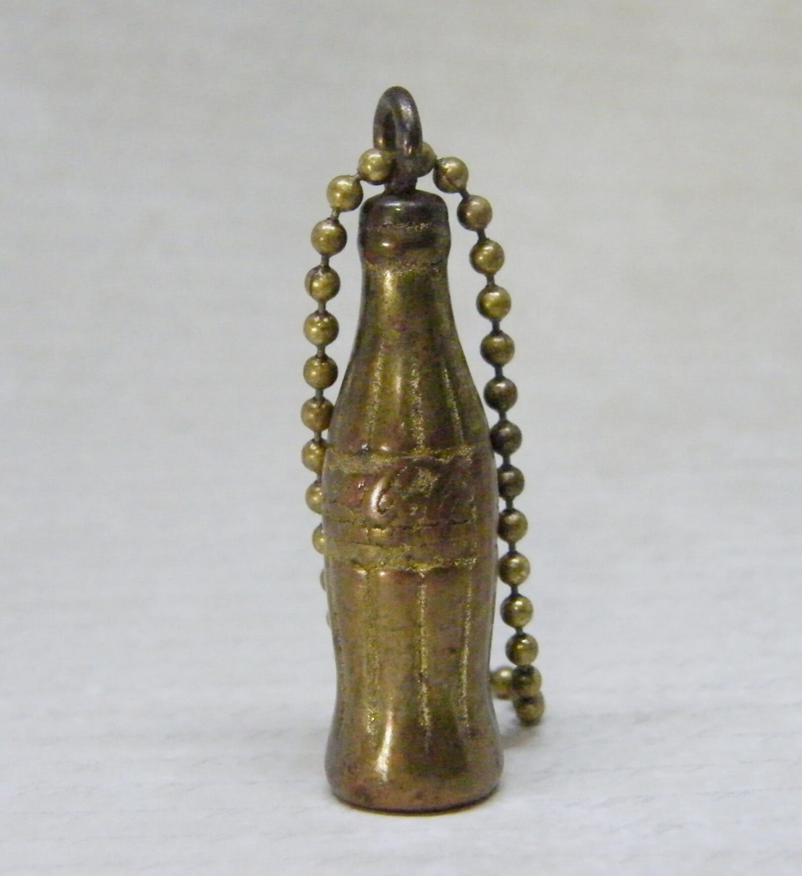 Vintage Figural Coca-cola Bottle Key Chain Wonderfully Age Mellowed W a ...