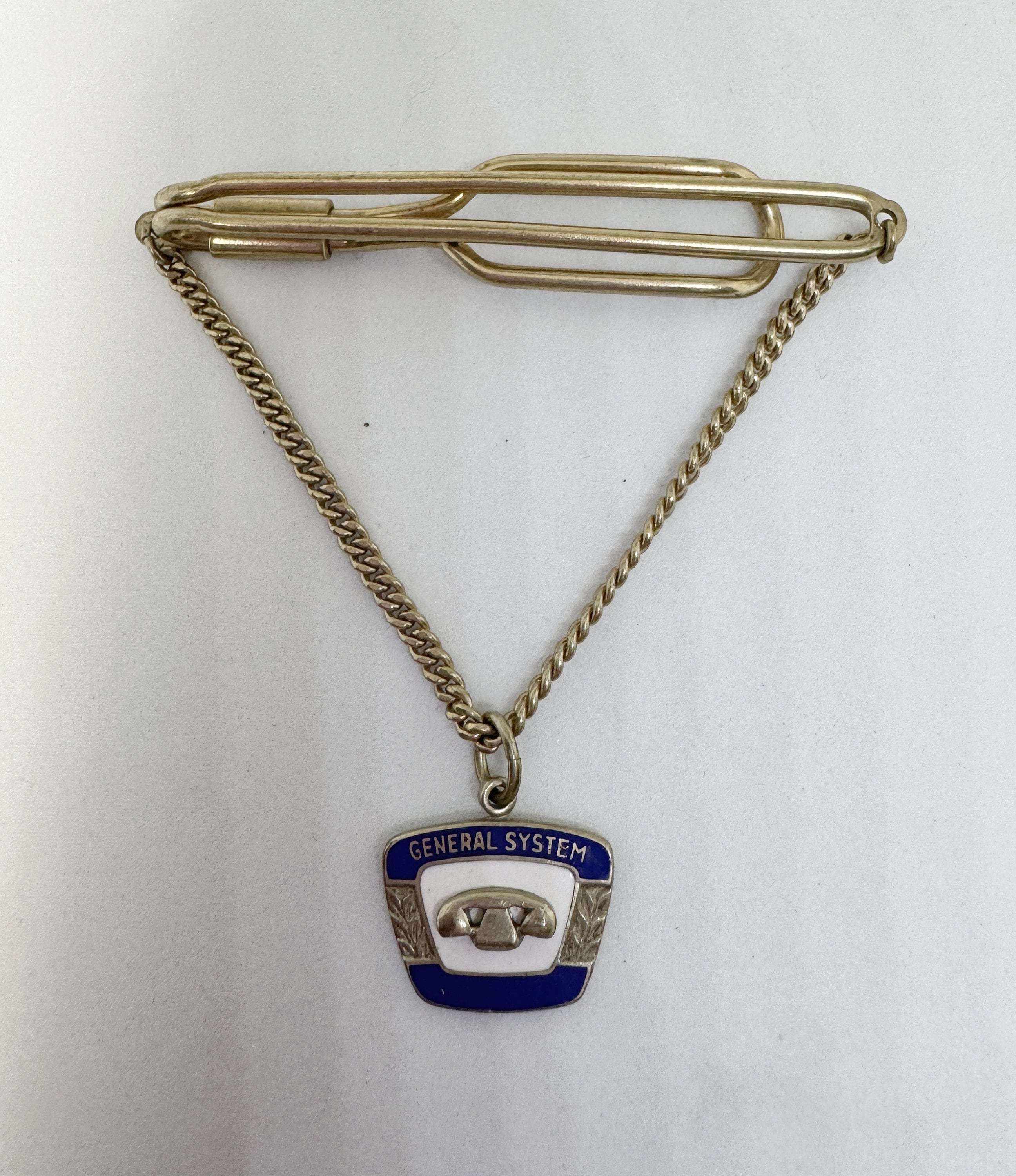 Vintage General Systems Rotary Dial Telephone Drop Medallion Tie Clip ...