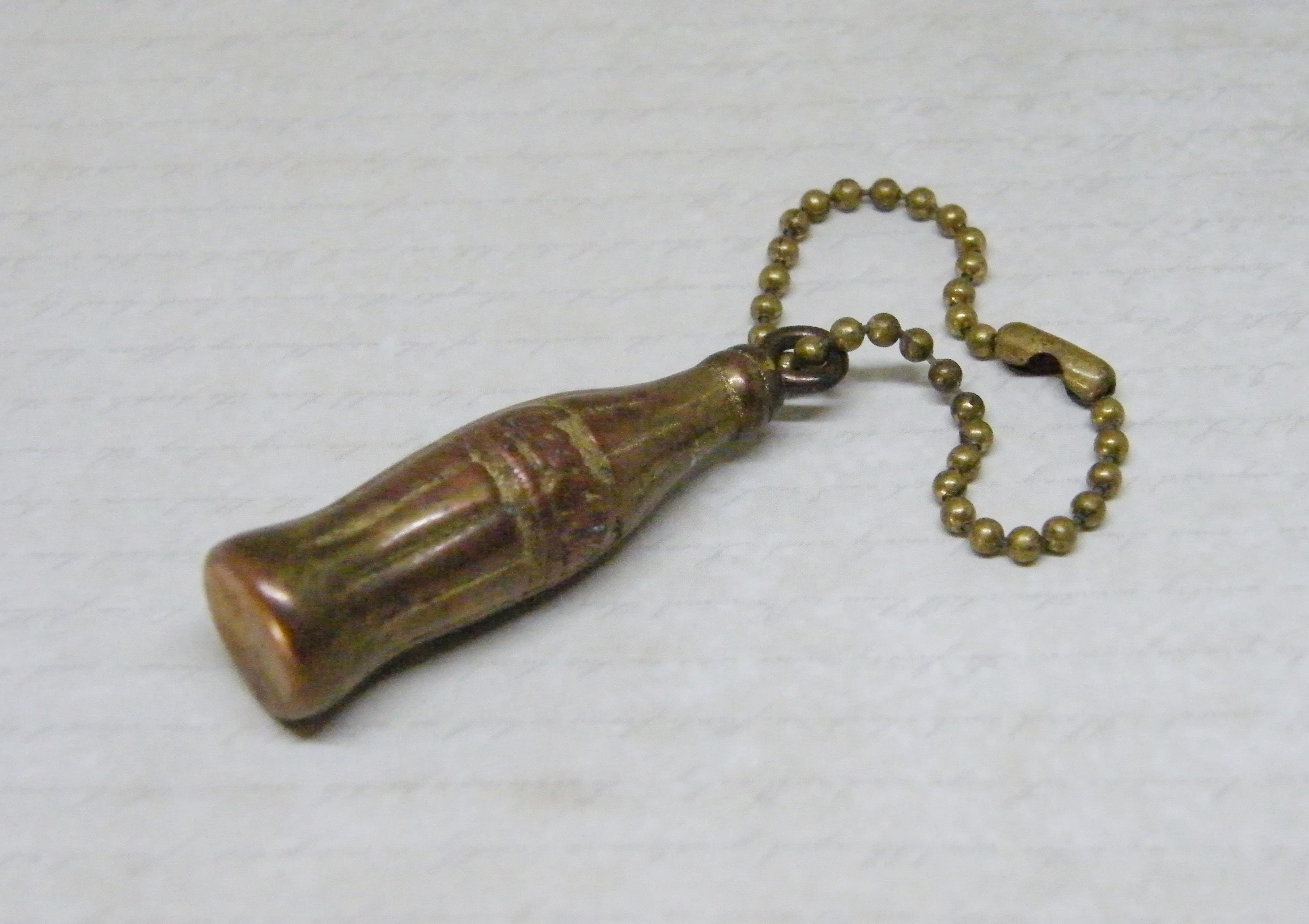 Vintage Figural Coca-cola Bottle Key Chain Wonderfully Age Mellowed W a ...