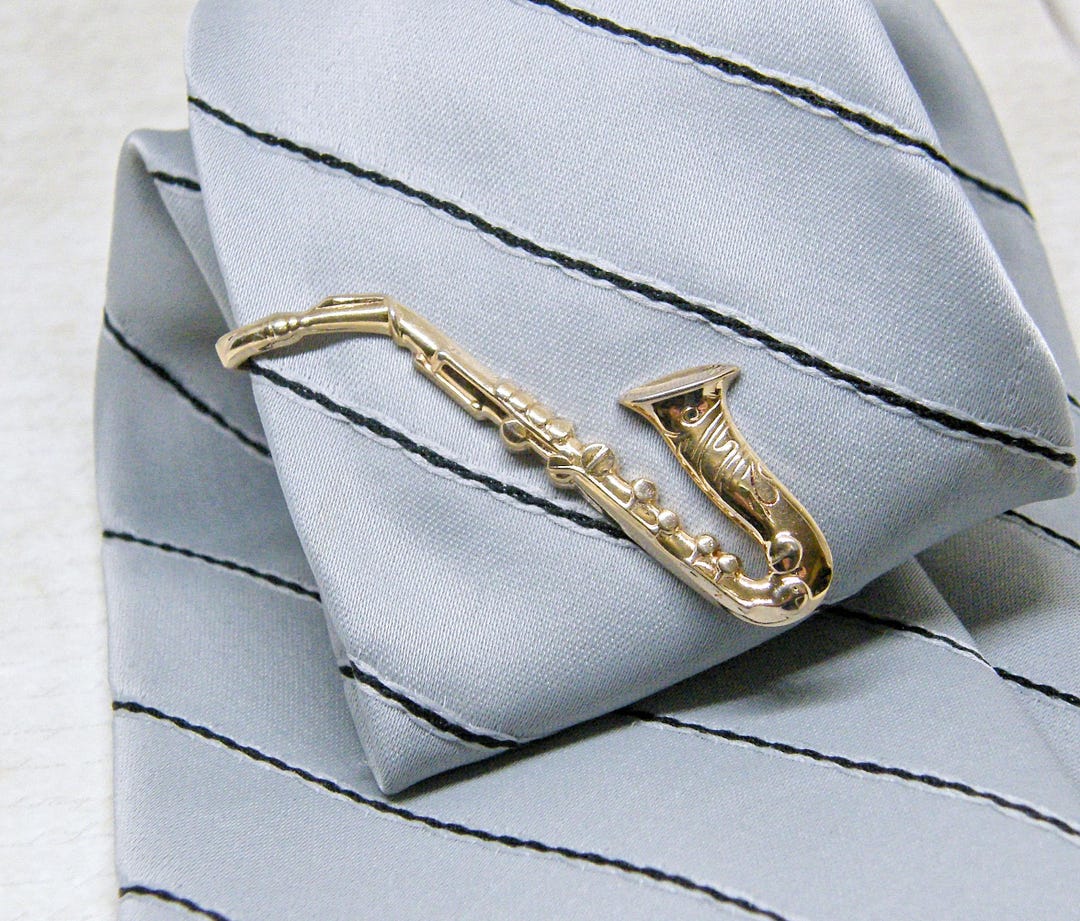 Swank Saxophone Vintage Tie Bar: Gold-tone Jazz Wind Instrument ...