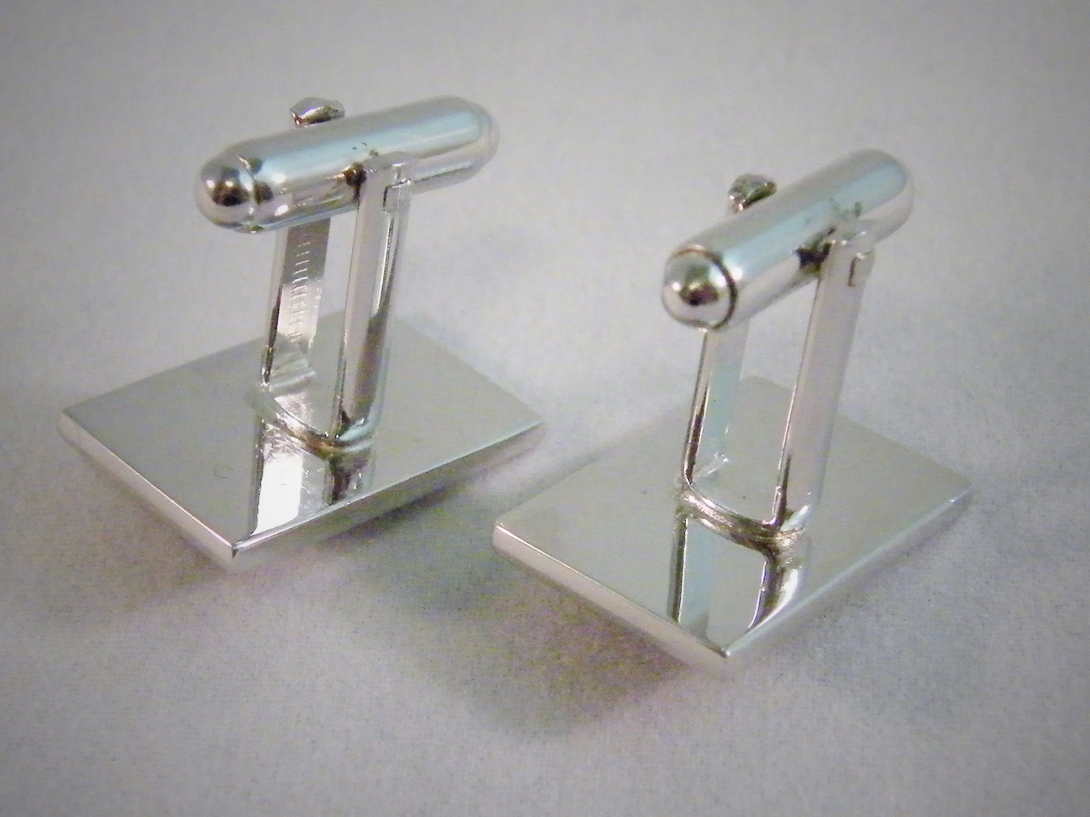 Bold Textured Silvertone Black and Faux Pearl Vintage Cufflinks ...