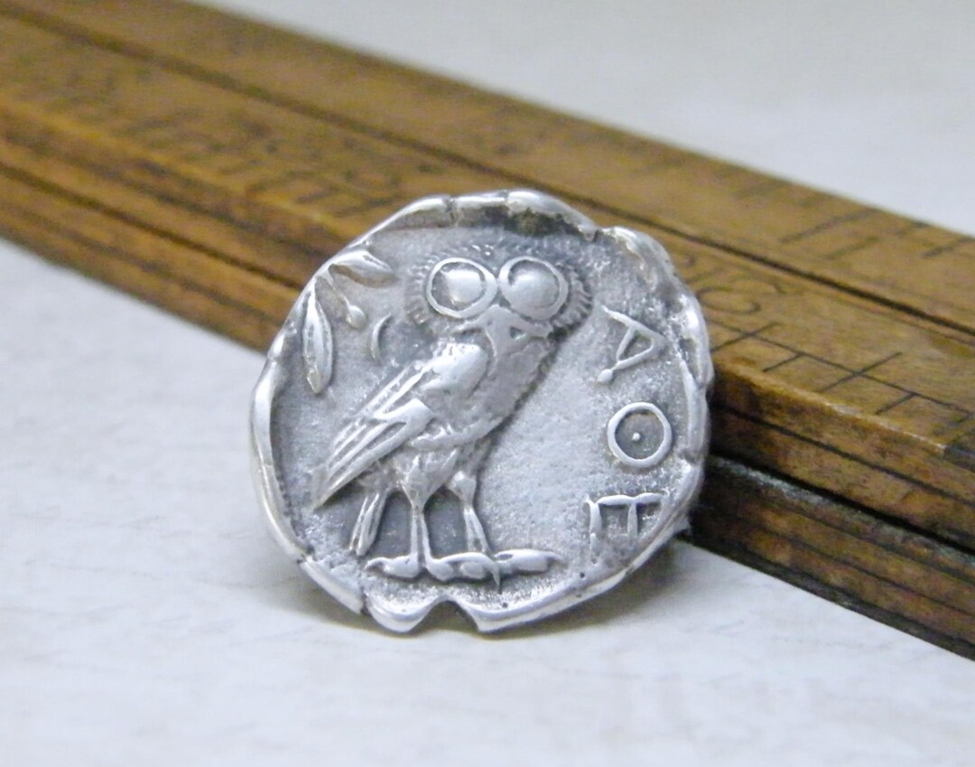 Vintage AOE Greek Athena Owl Short Tie Clip Owl of Wisdom and Knowledge ...